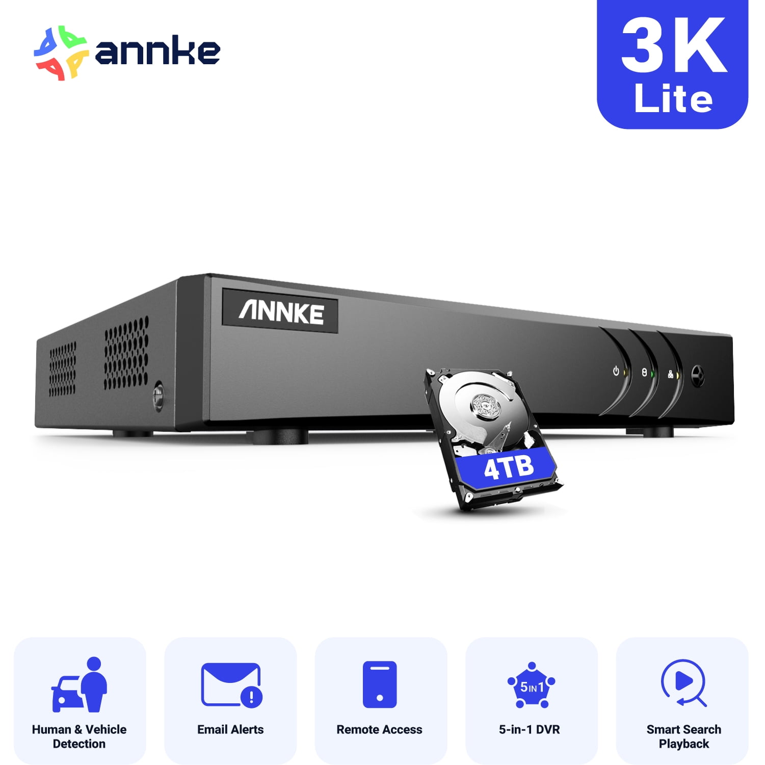 ANNKE 5MP Lite 8CH Digital Surveillance System, 5in1 HD TVI CVI AHD IP ...