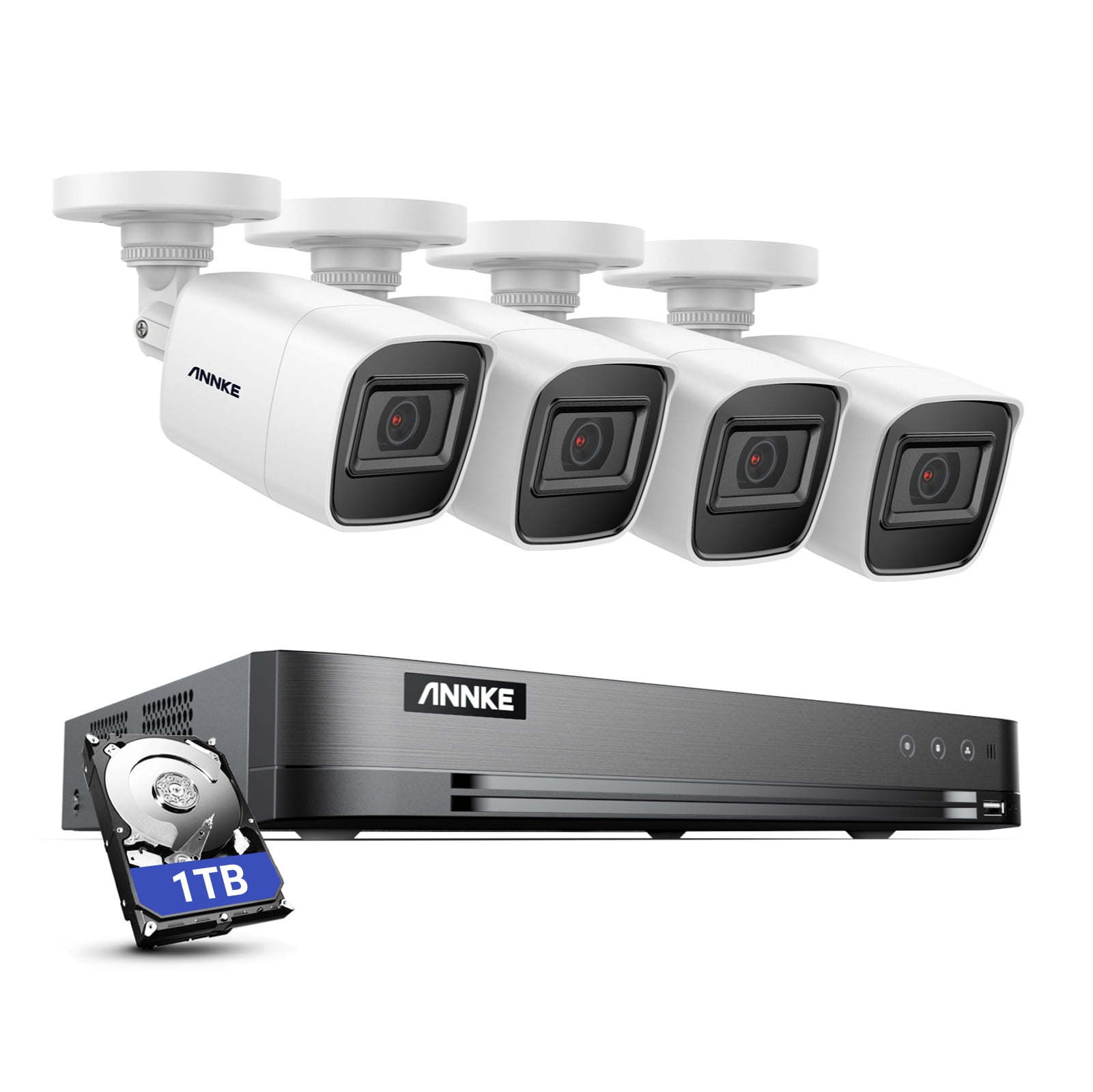ANNKE CCTV Camera System 4-Channel Ultra HD 4K H.265 DVR and 4×4K HD ...