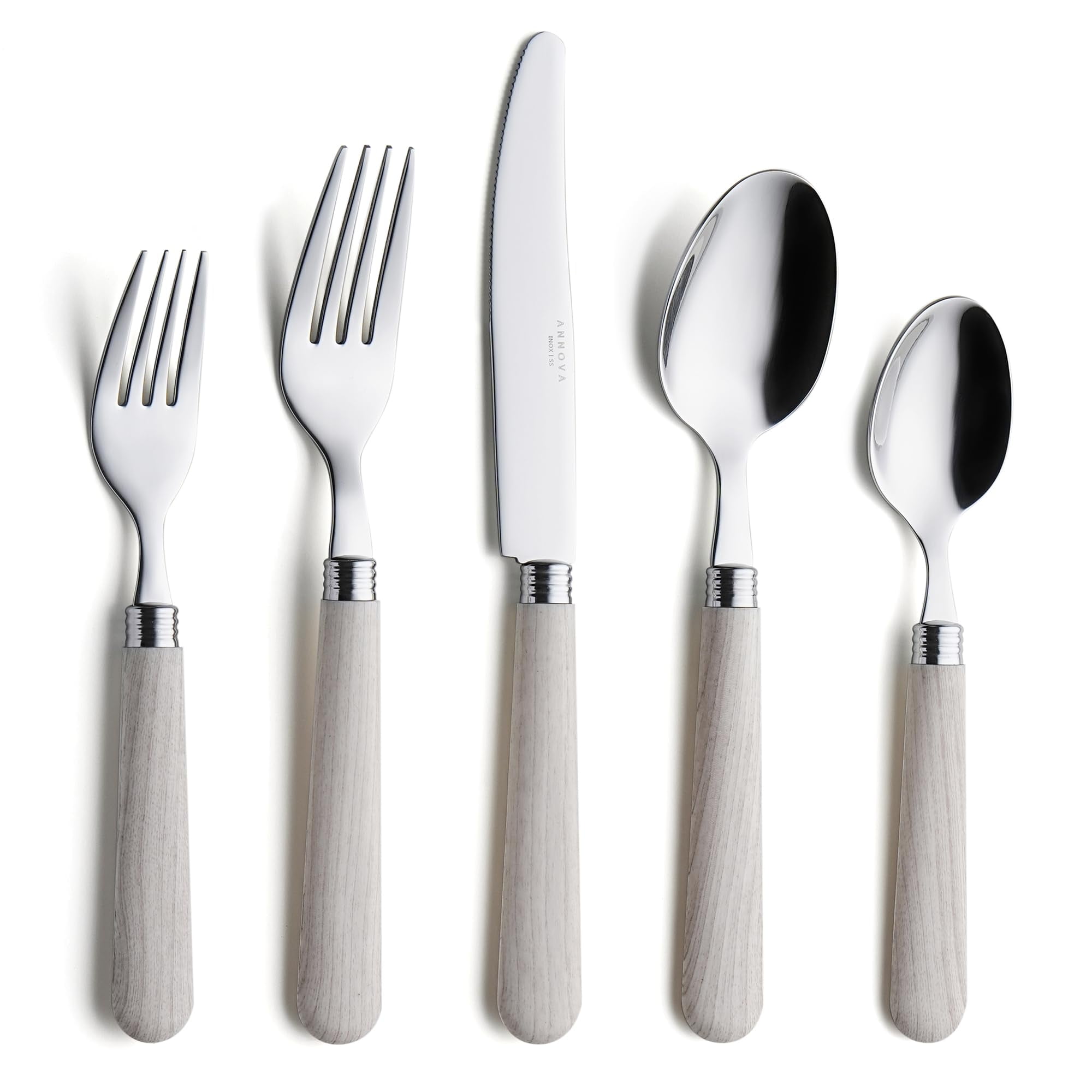 ANNOVA Silverware Set 20 Pieces Stainless Steel Cutlery Color Handle ...