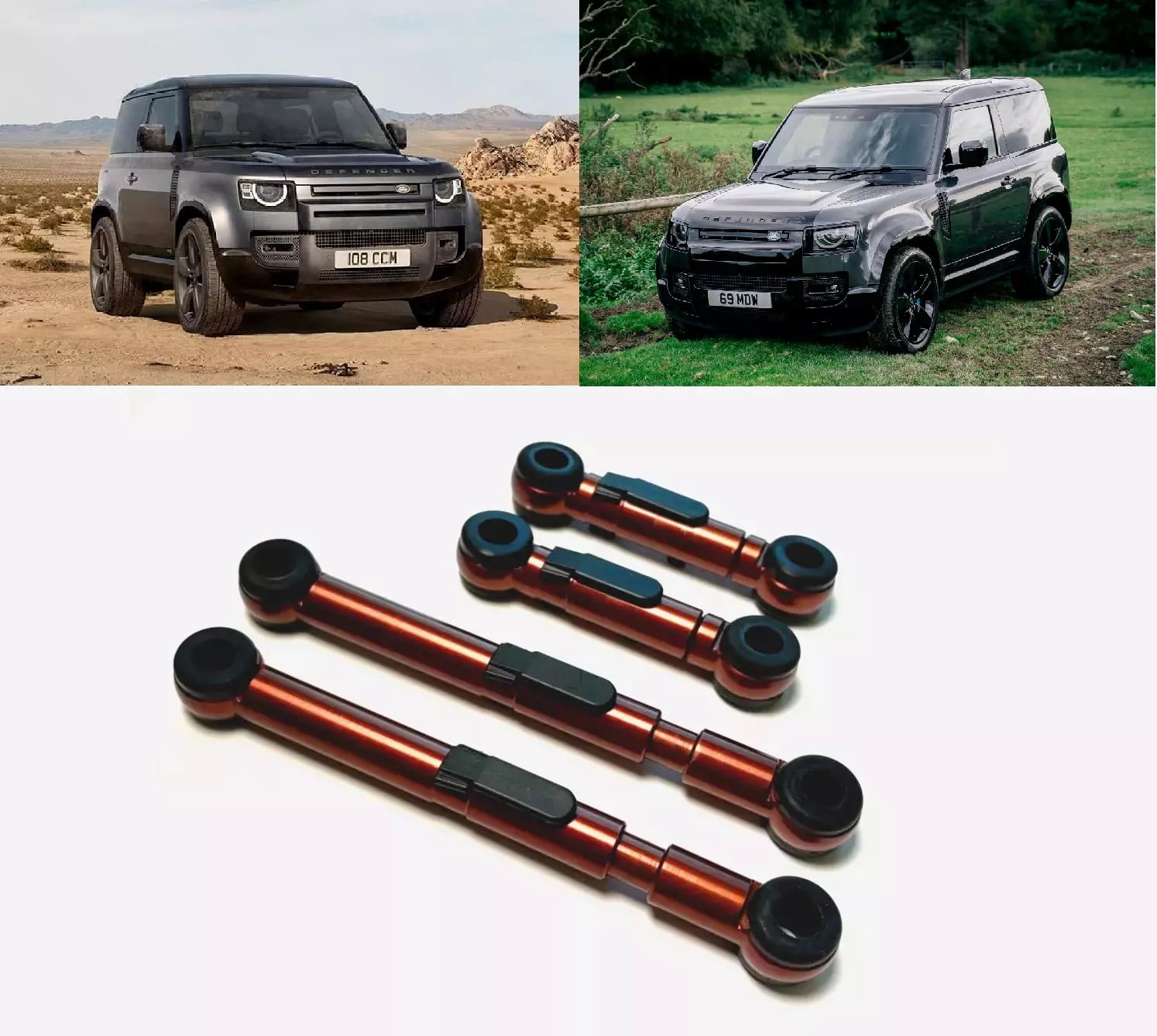 ANODIZED ALUMINUM ADJUSTABLE WITH 2 SETTINGS SUSPENSION 1.5" LIFT RODS ...