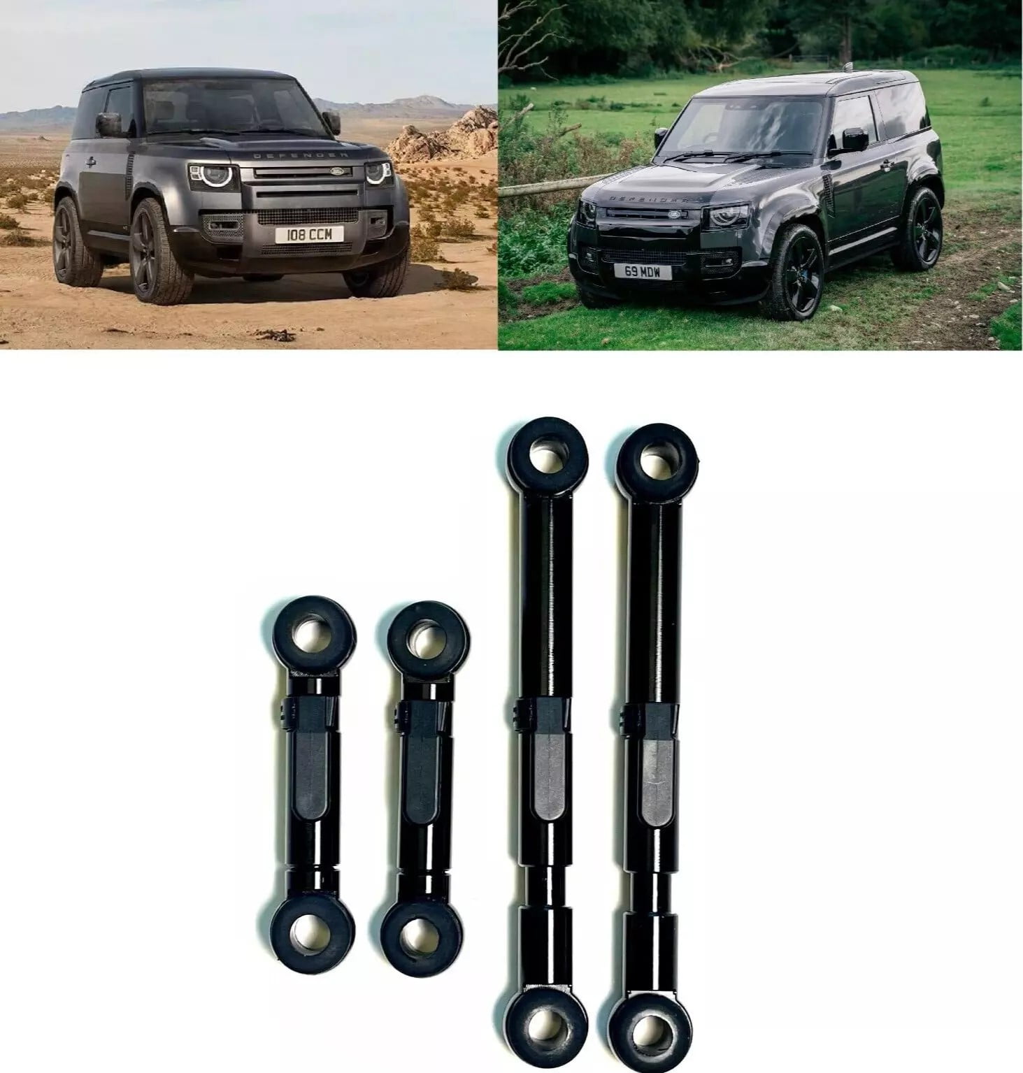 ANODIZED ALUMINUM ADJUSTABLE WITH 2 SETTINGS SUSPENSION 1.5" LIFT RODS ...