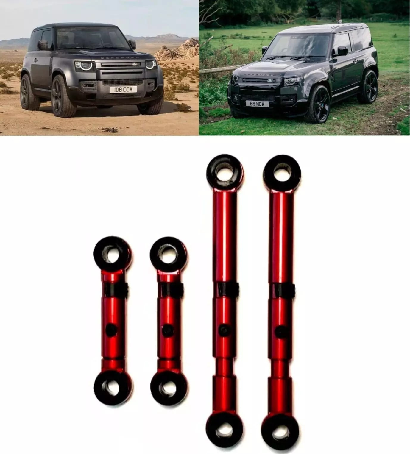 ANODIZED ALUMINUM ADJUSTABLE WITH 2 SETTINGS SUSPENSION 1.5" LIFT RODS ...