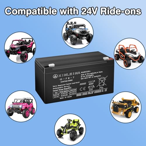 ANPABO 24V 7Ah Rechargeable Battery with F2 Universal Terminals, Sealed ...