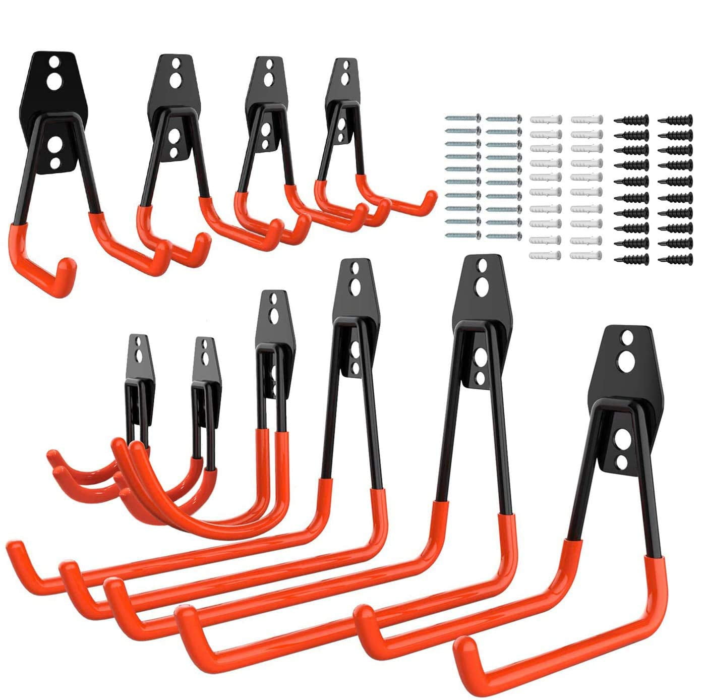 ANPEN 10-Pack Steel Garage Storage Utility Double Hooks, Heavy Duty for ...