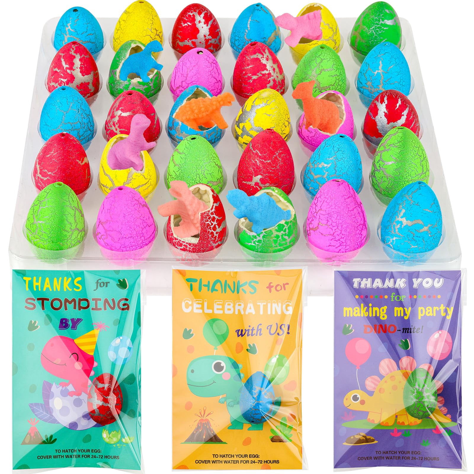 ANPHILE Dinosaur Party Favors, 30 Pack Hatching Dinosaur Eggs with Card ...