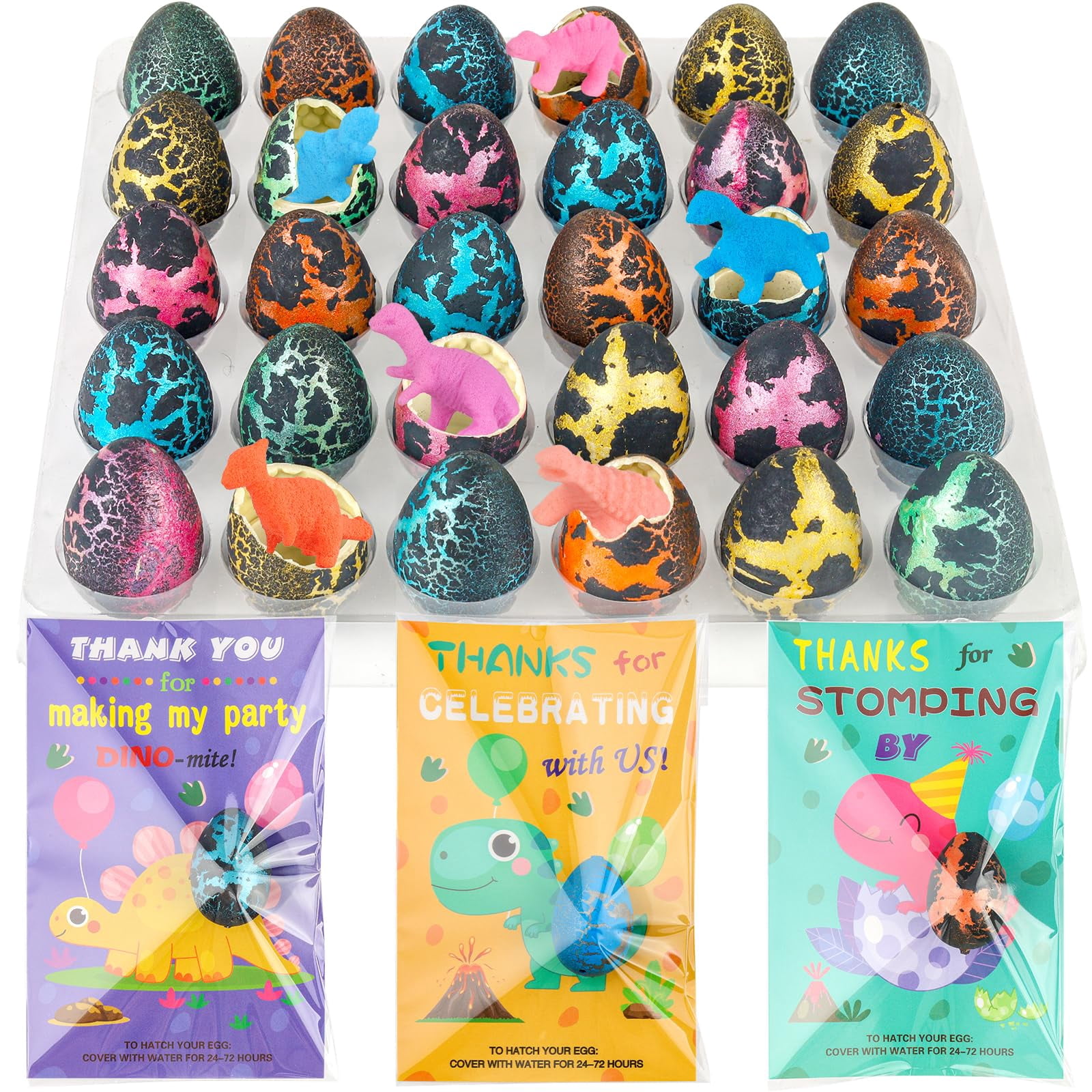 ANPHILE Dinosaur Party Favors, 30 Pack Hatching Dinosaur Eggs with Card ...
