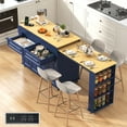 Anpoo Large Kitchen Island with Extendable Dining Table, Storage ...