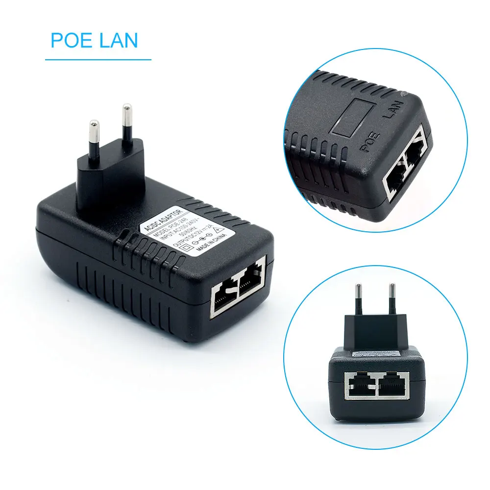 ANPWOO POE Injector AC220V to DC12V 2A DC48V 0.5A POE Power Supply Over ...