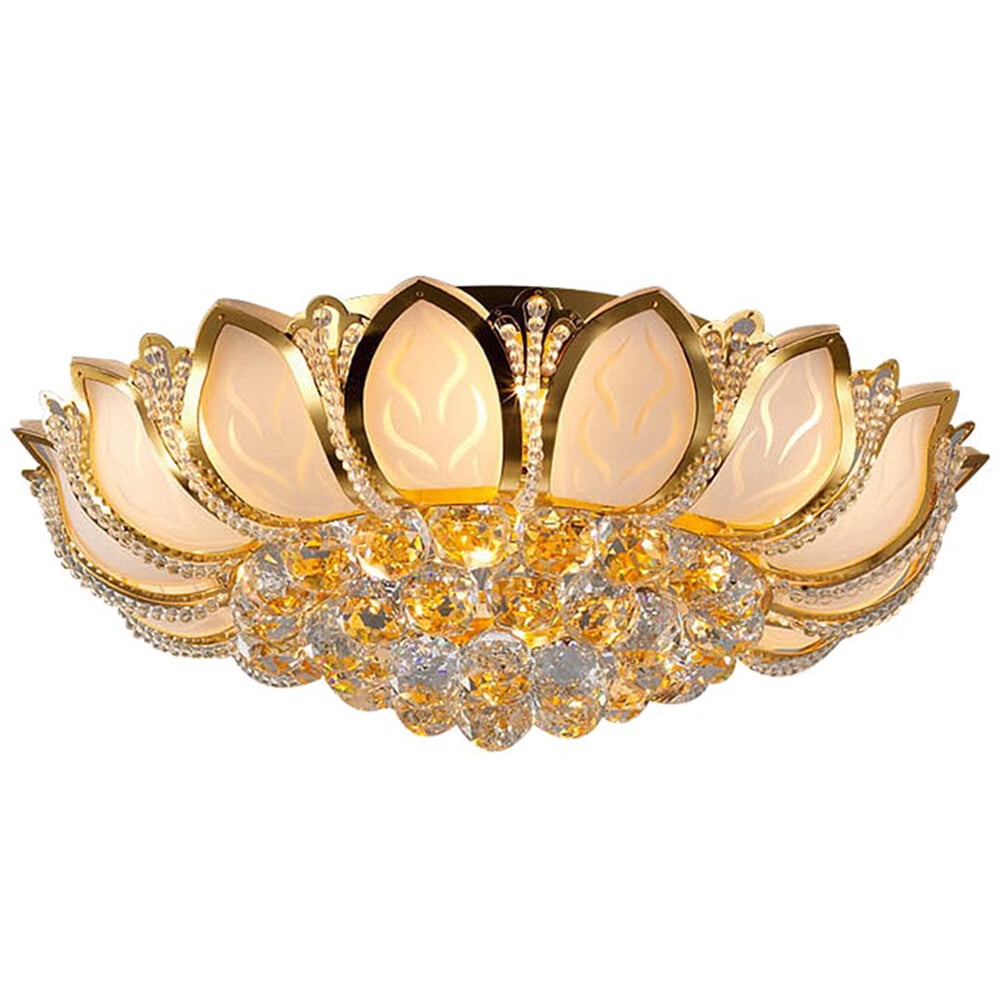 ANQIDI 23.5" Modern Lotus Shape Crystal Chandelier LED Lotus Shape ...