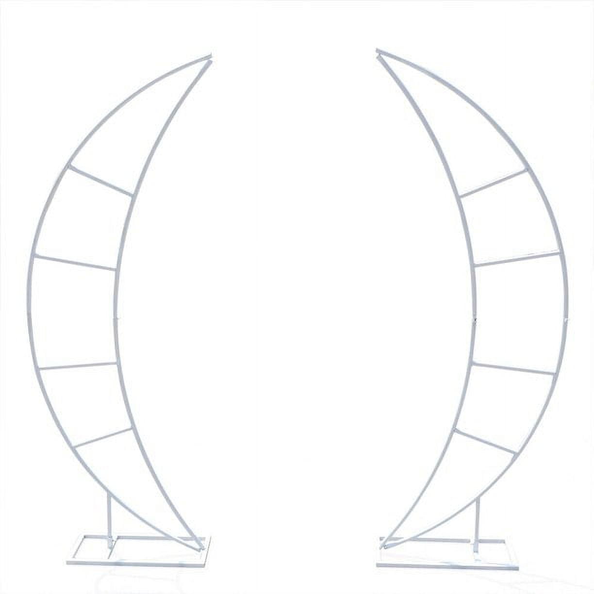 ANQIDI 6.56Ft White Crescent Moon Shape Wedding Arch 2Pcs Metal Party ...
