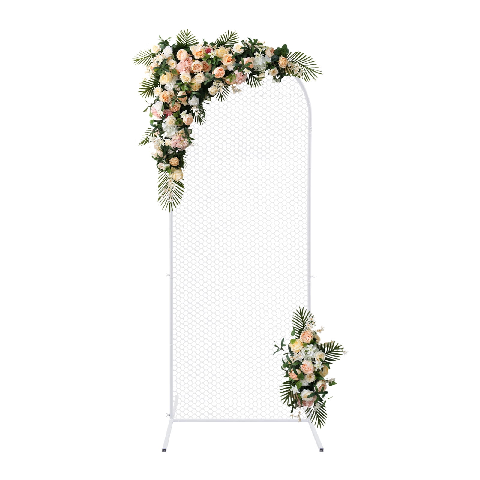 Anqidi 78.74" White Metal Mesh Wedding Arch, Party Backdrop, Easy ...