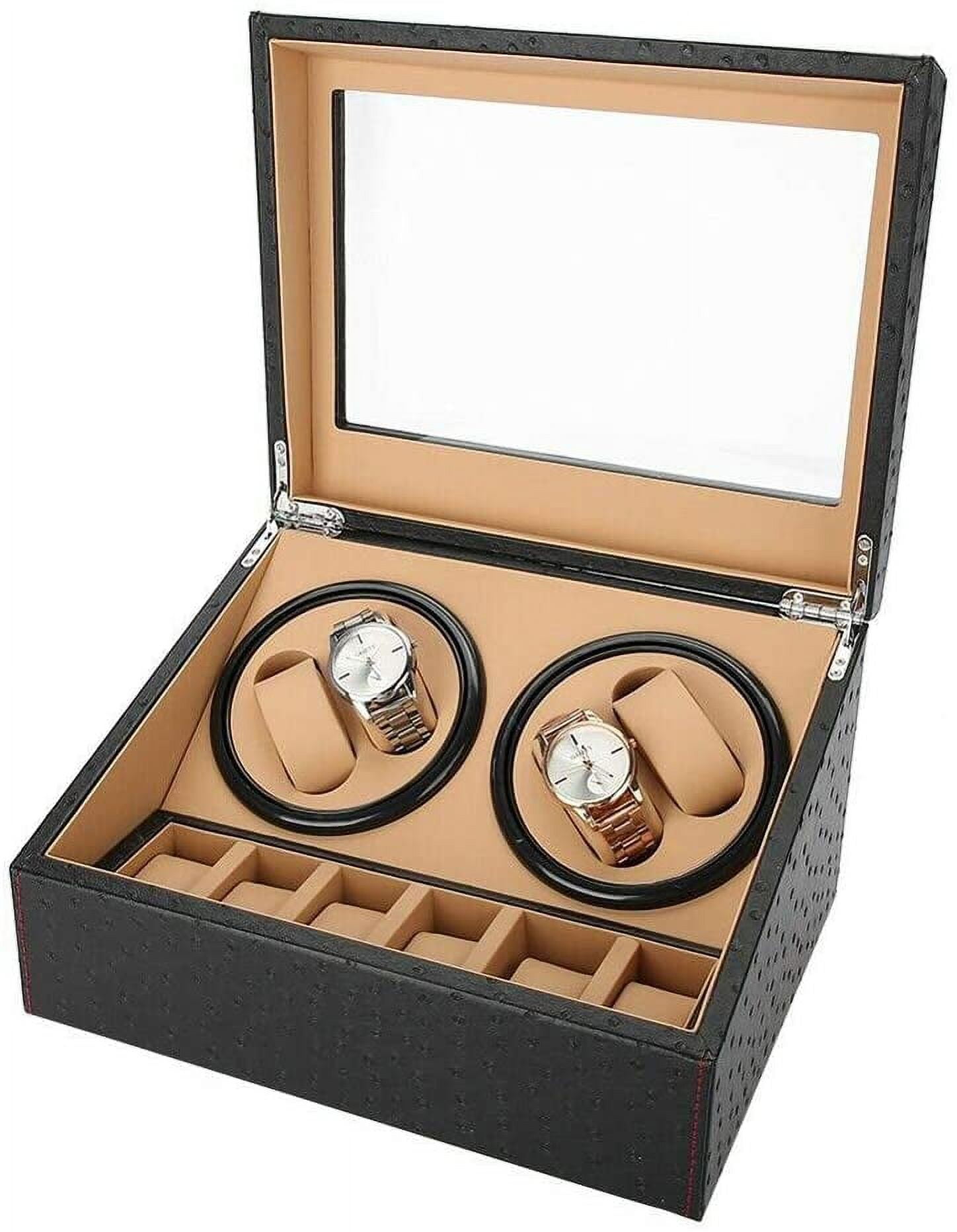 ANQIDI Auto Watch Winder Storage Display Case 4+6 Silent Automatic ...