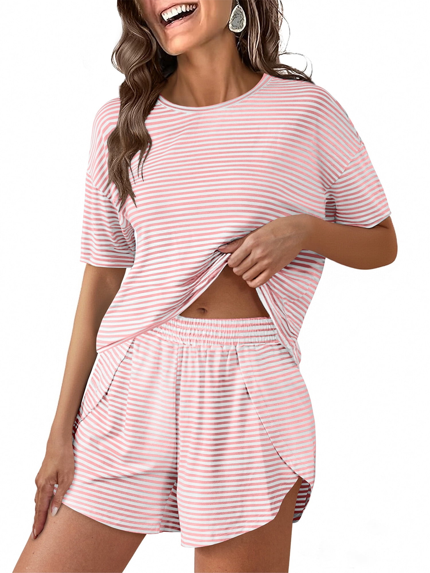 ANRABESS Womens Striped Pajamas Sets 2026 Summer 2 Piece Lounge ...