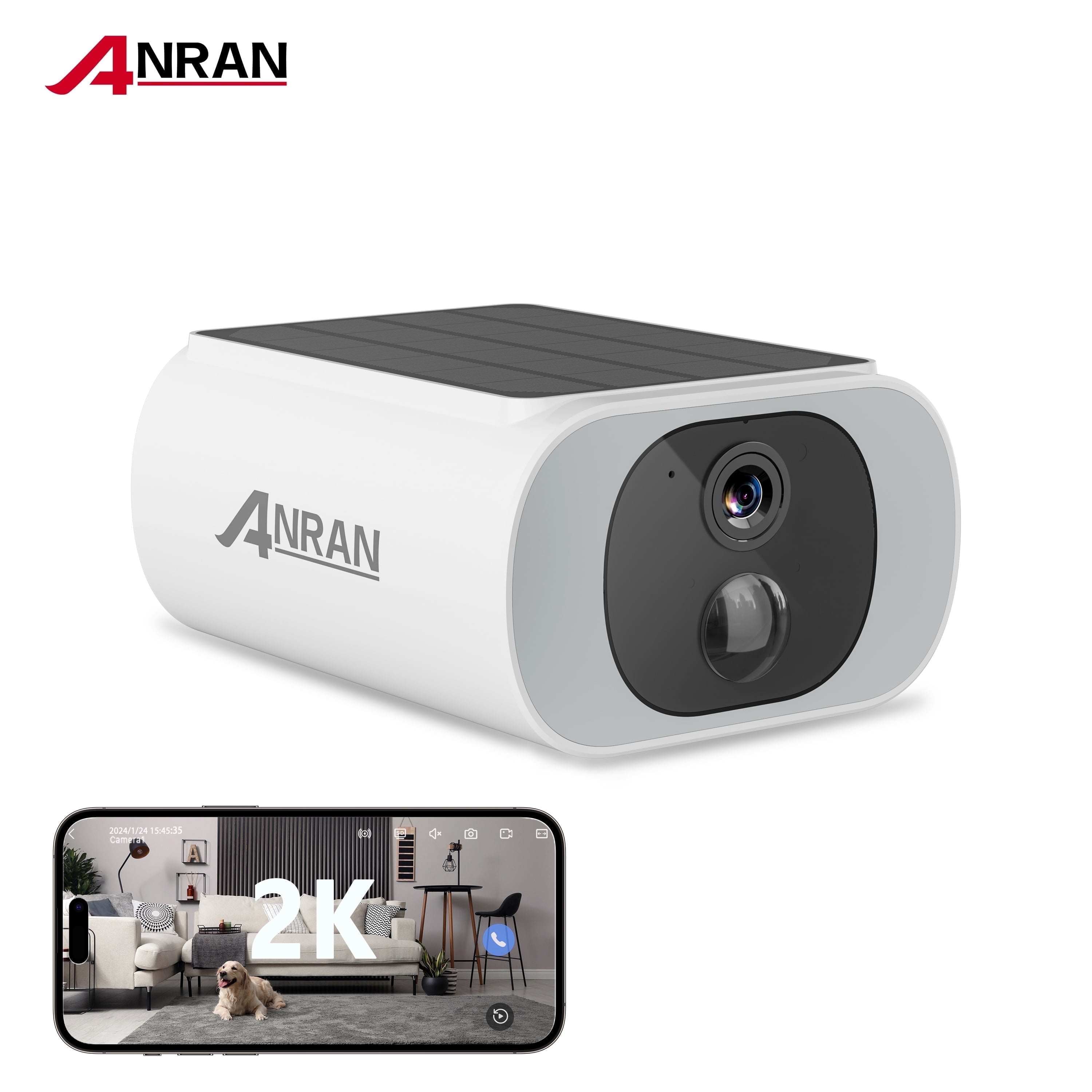 ANRAN Solar Security Camera, 2K Wireless Outdoor Camera with Color ...