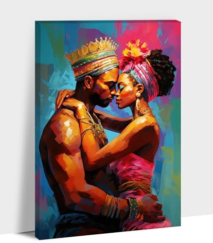 ANRUOXI African American Wall Art - African Wall Art King And Queen Wall Decor For Bedroom ...