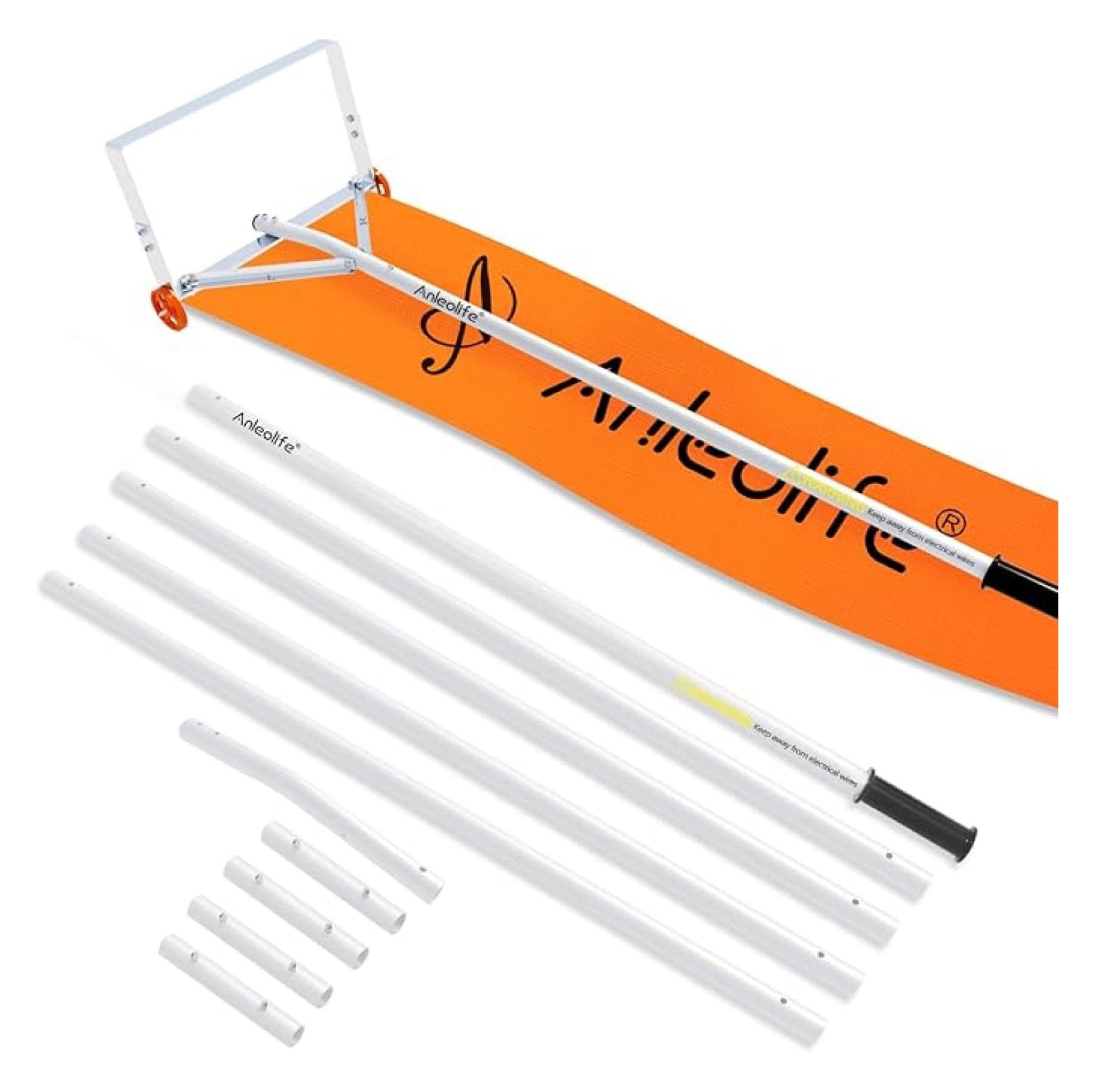 ANS618 Roof Rake Snow Removal Tool, 21ft Adjustable Telescoping Roof ...