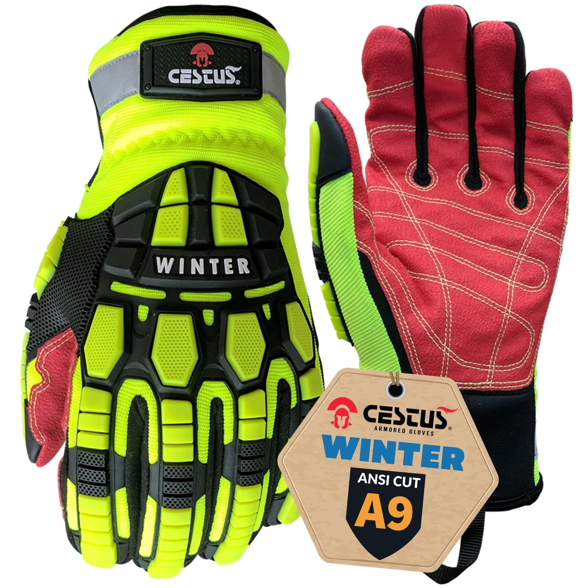 ANSI A9 Cut Resistant Work Gloves, 100g Thinsulate Insulated Waterproof ...
