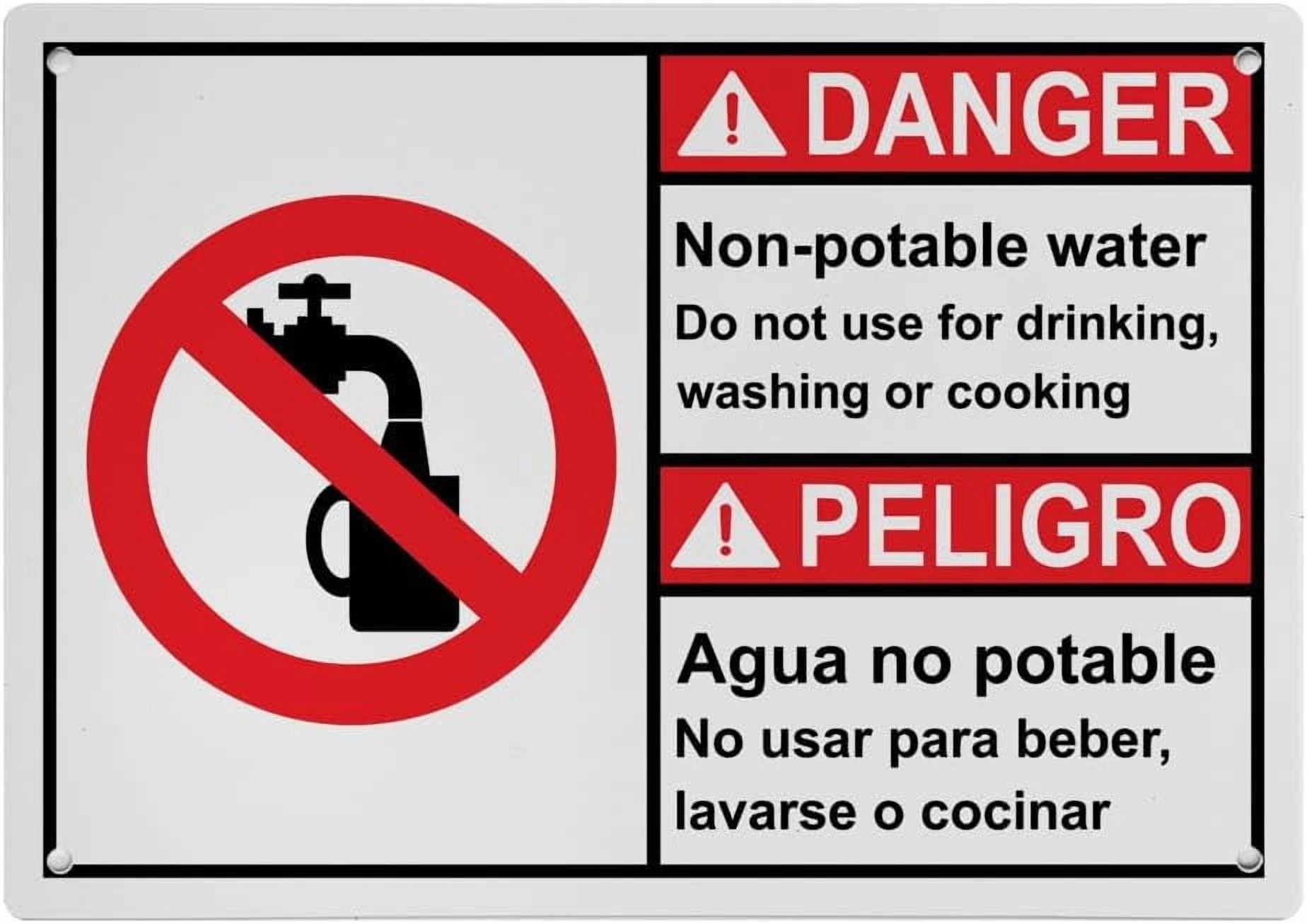 ANSI Bilingual Drinking Water Warning Sign, 8"x12" Indoor/Outdoor, Non ...