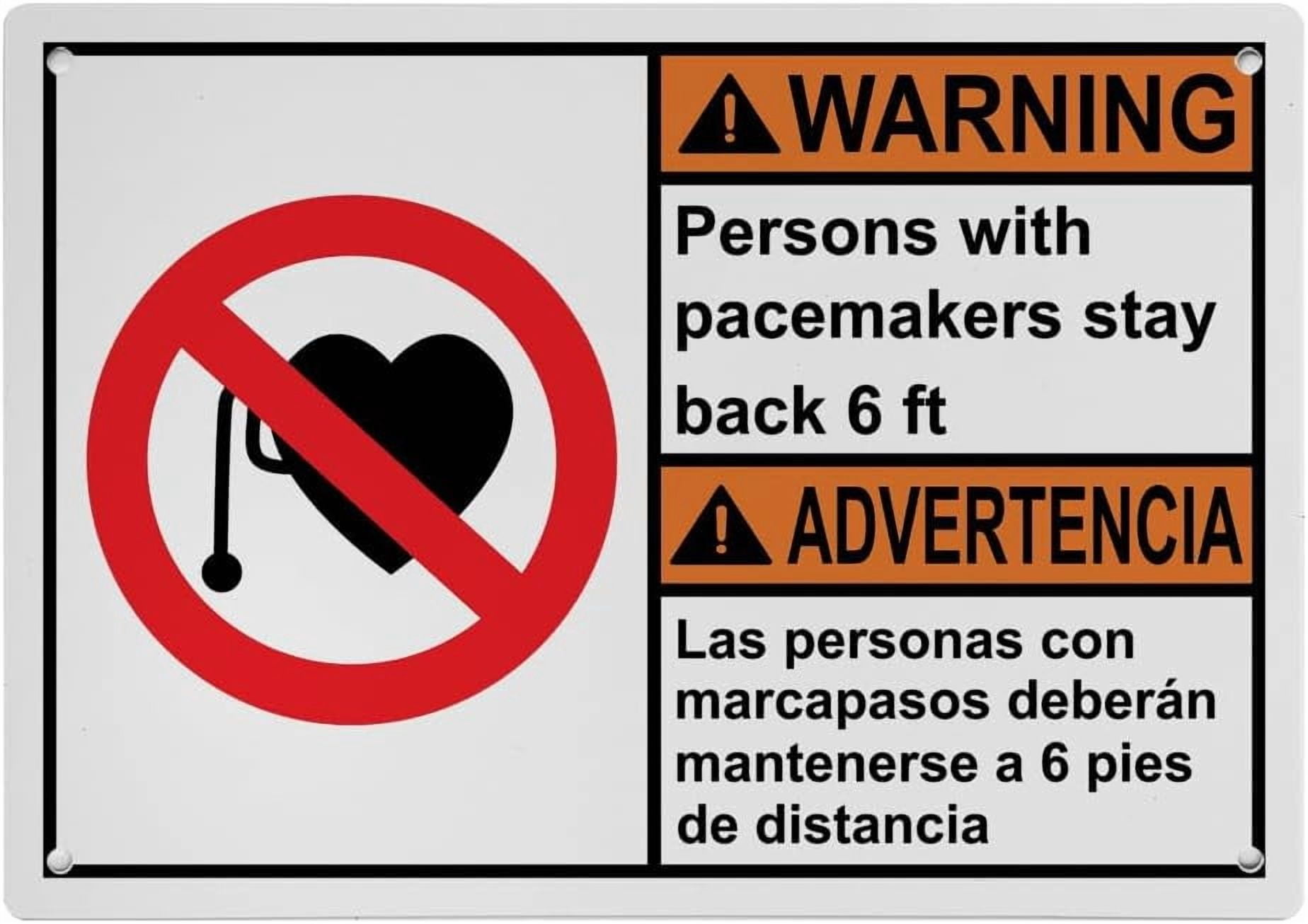 ANSI Bilingual MRI X-Ray Microwave Sign, 8"x12" Indoor/Outdoor ...