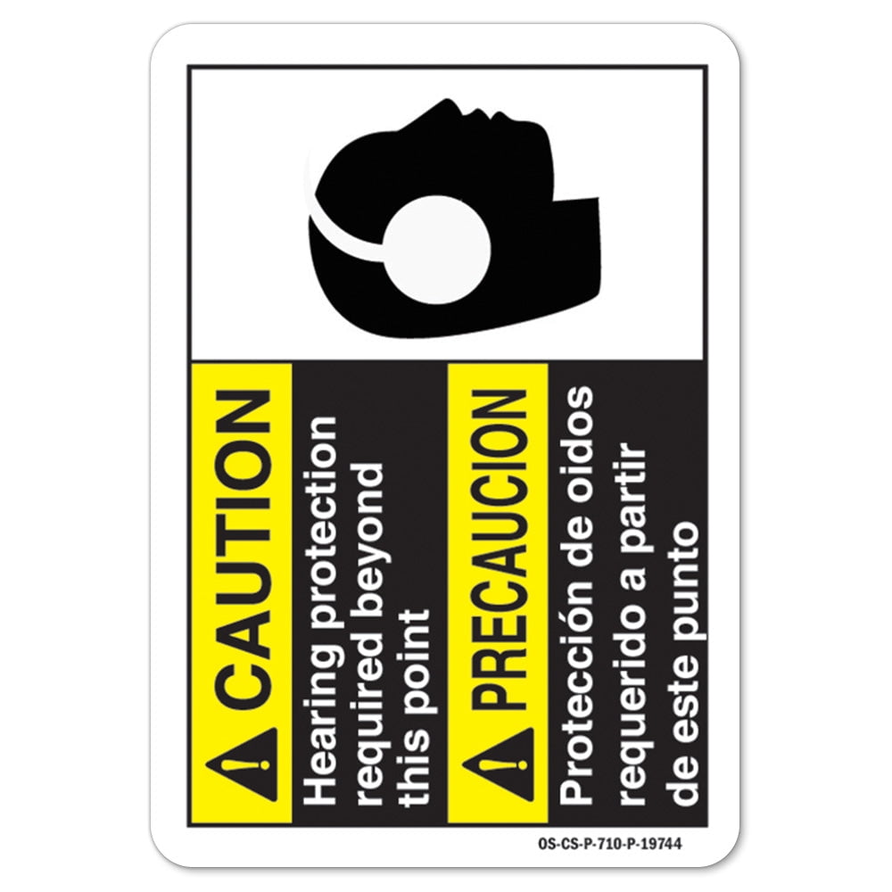 ANSI Caution Sign - Caution Hearing Protection | Aluminum Sign ...
