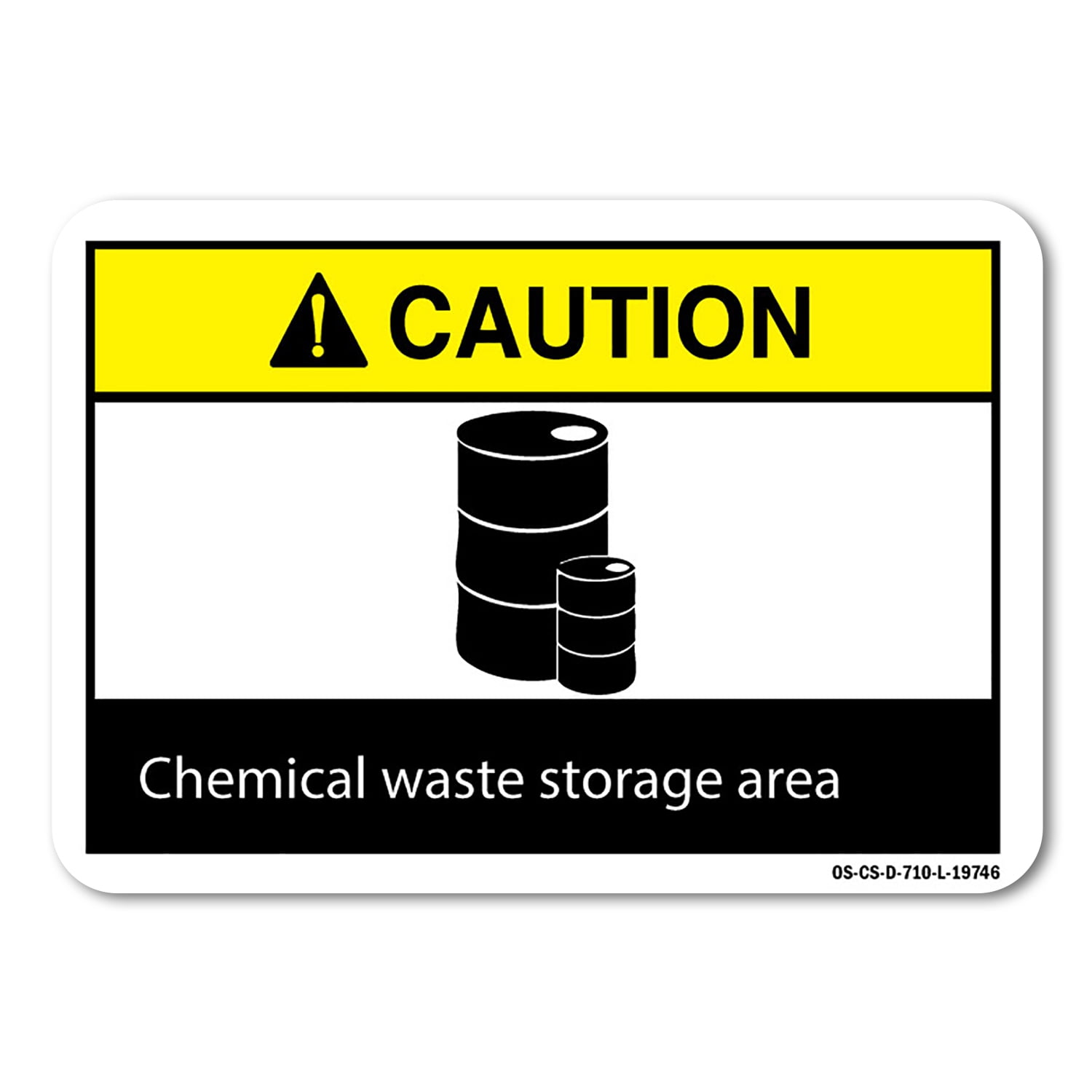 ANSI Caution Sign - Chemical Waste Storage Area | Plastic Sign ...