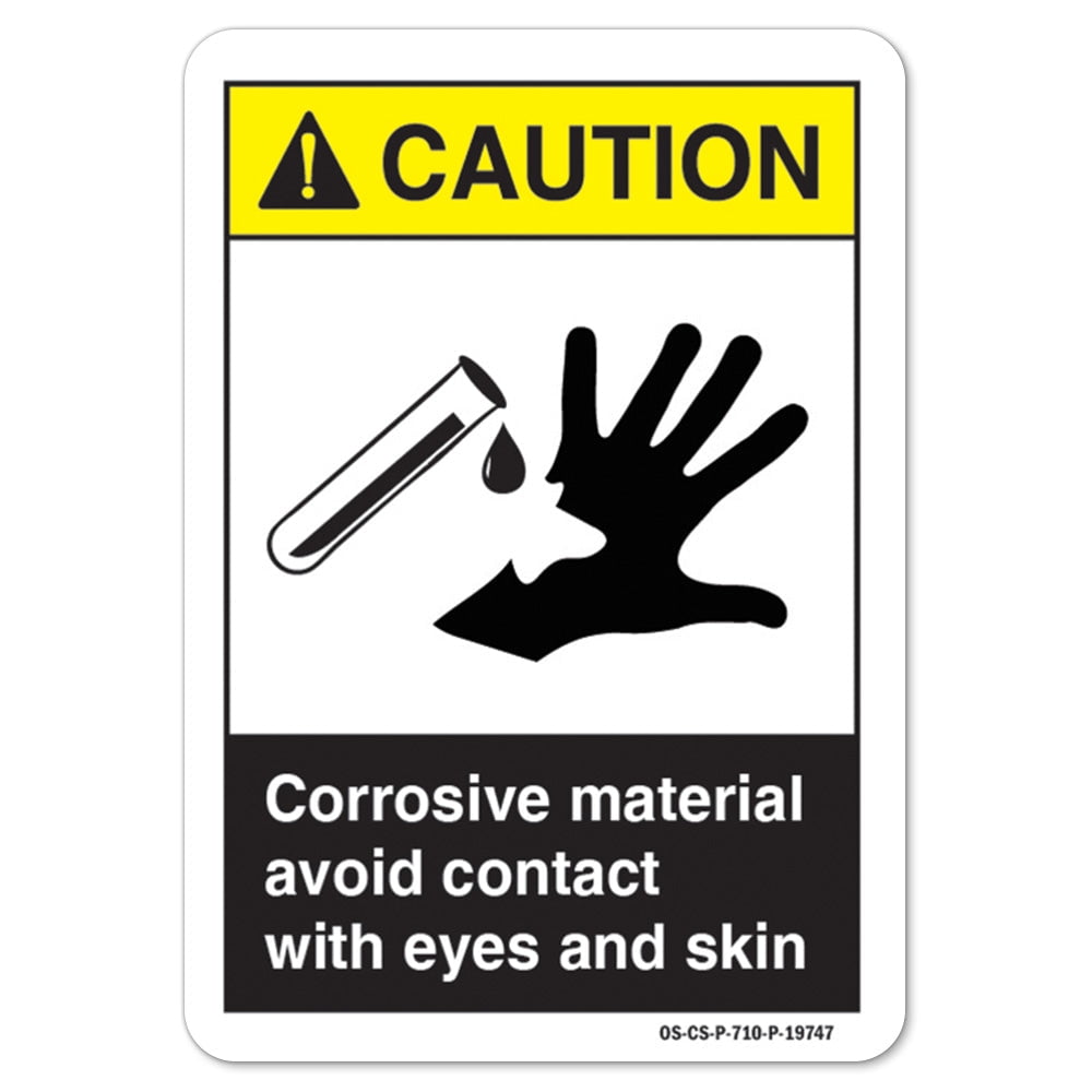 ANSI Caution Sign - Corrosive Material | Decal | Protect Your Business ...
