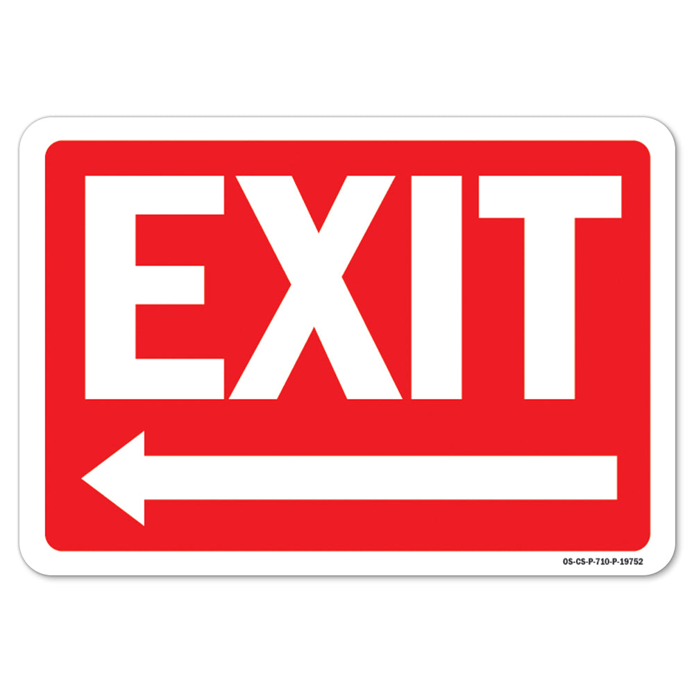 ANSI Caution Sign - Exit with Left Arrow | Decal | Protect Your ...