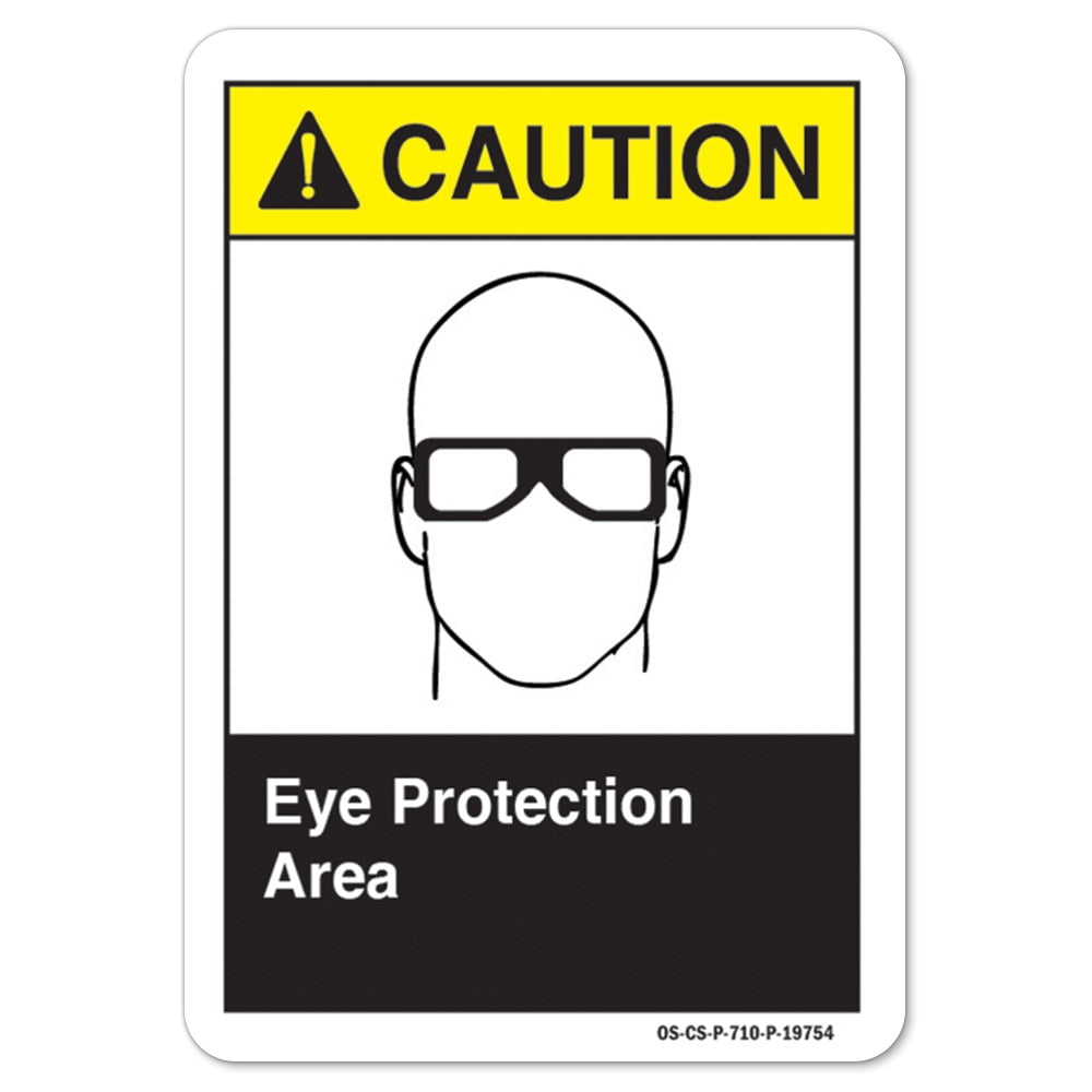 ANSI Caution Sign - Eye Protection Area | Decal | Protect Your Business ...