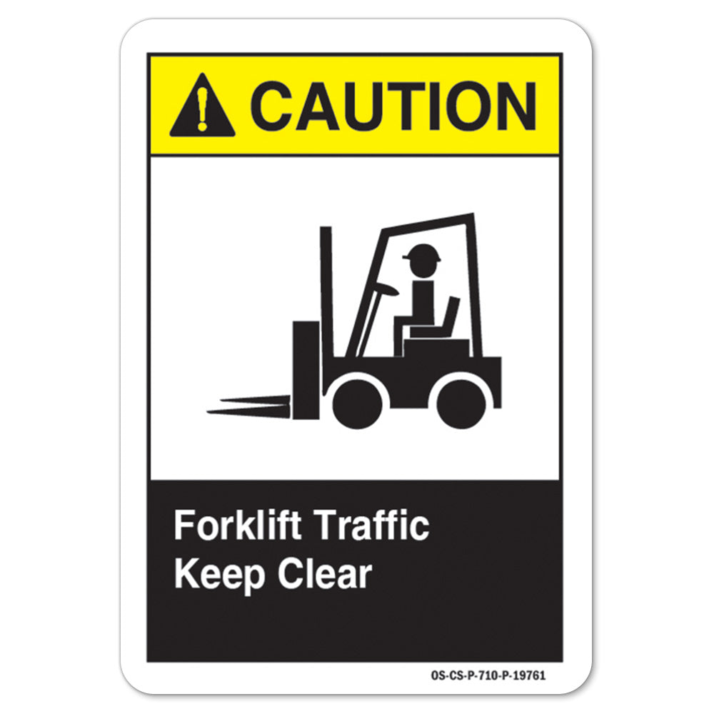 ANSI Caution Sign - Forklift Traffic Keep Clear | Decal | Protect Your ...