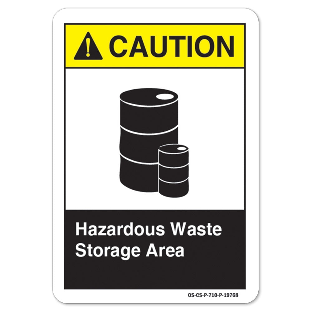 ANSI Caution Sign - Hazardous Waste Storage Area | Decal | Protect Your ...