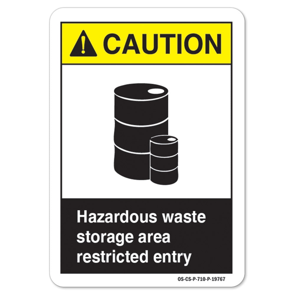 ANSI Caution Sign - Hazardous Waste Storage Area Restricted Entry ...