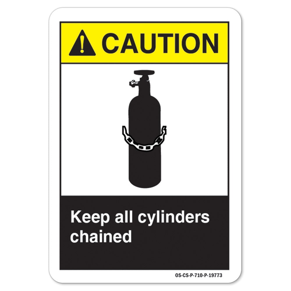 ANSI Caution Sign - Keep All Cylinders Chained | Decal | Protect Your ...