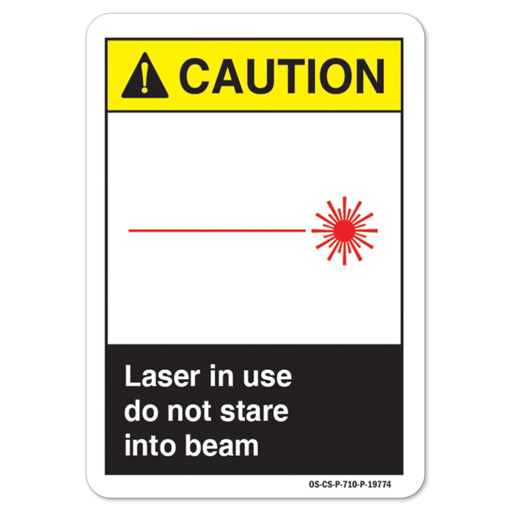 ANSI Caution Sign - Laser In Use Do Not Stare Into Beam | Decal ...