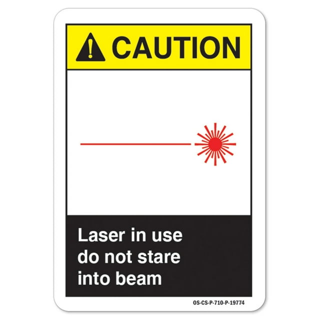 ANSI Caution Sign - Laser In Use Do Not Stare Into Beam | Decal ...