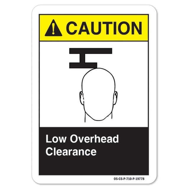 ANSI Caution Sign - Low Overhead Clearance | Decal | Protect Your ...