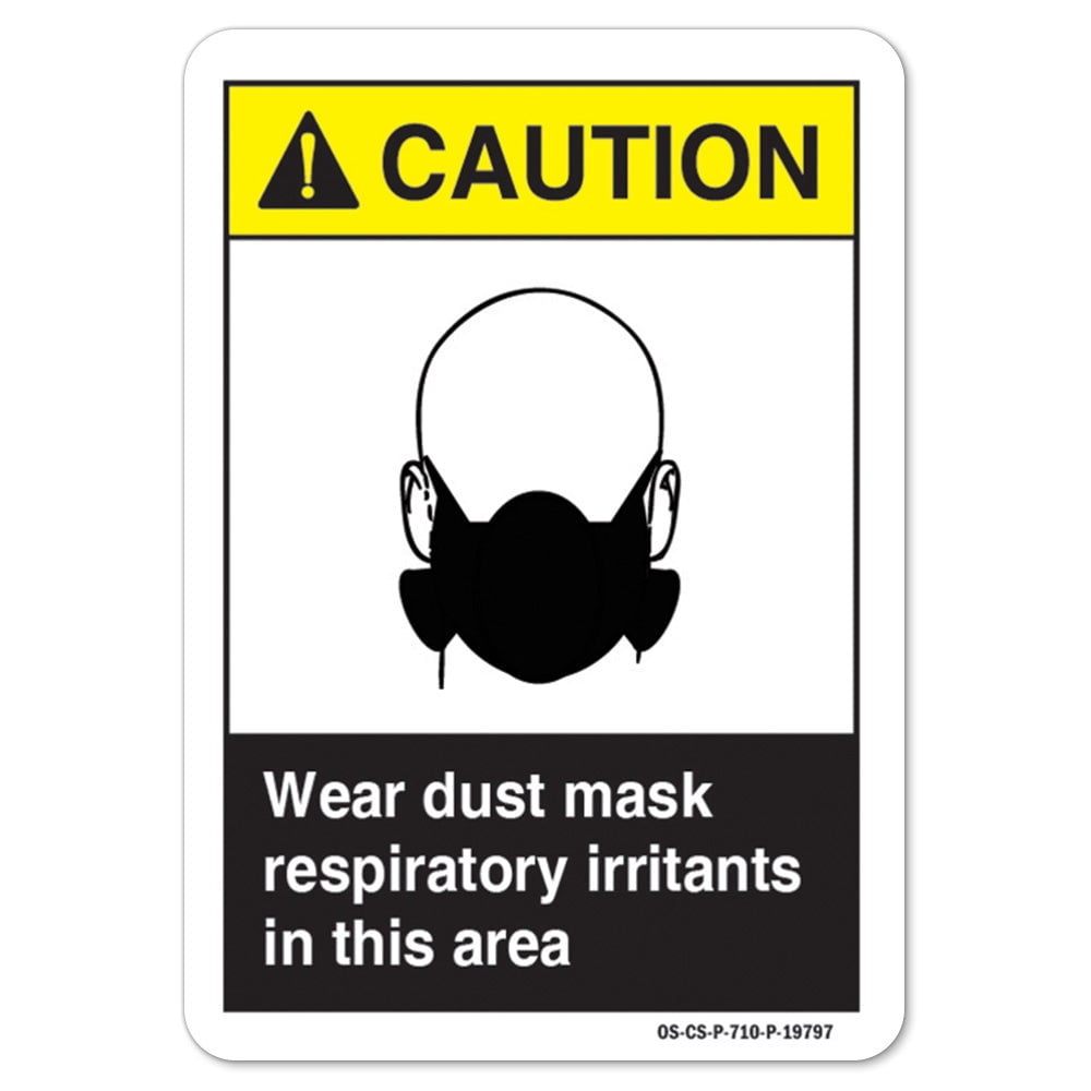 ANSI Caution Sign - Wear Dust Mask | Aluminum Sign | Protect Your ...
