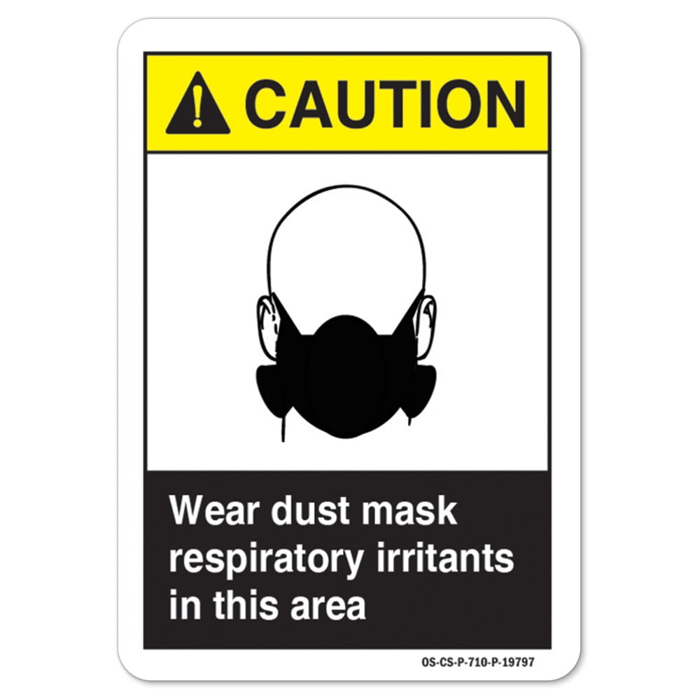ANSI Caution Sign - Wear Dust Mask | Decal | Protect Your Business ...