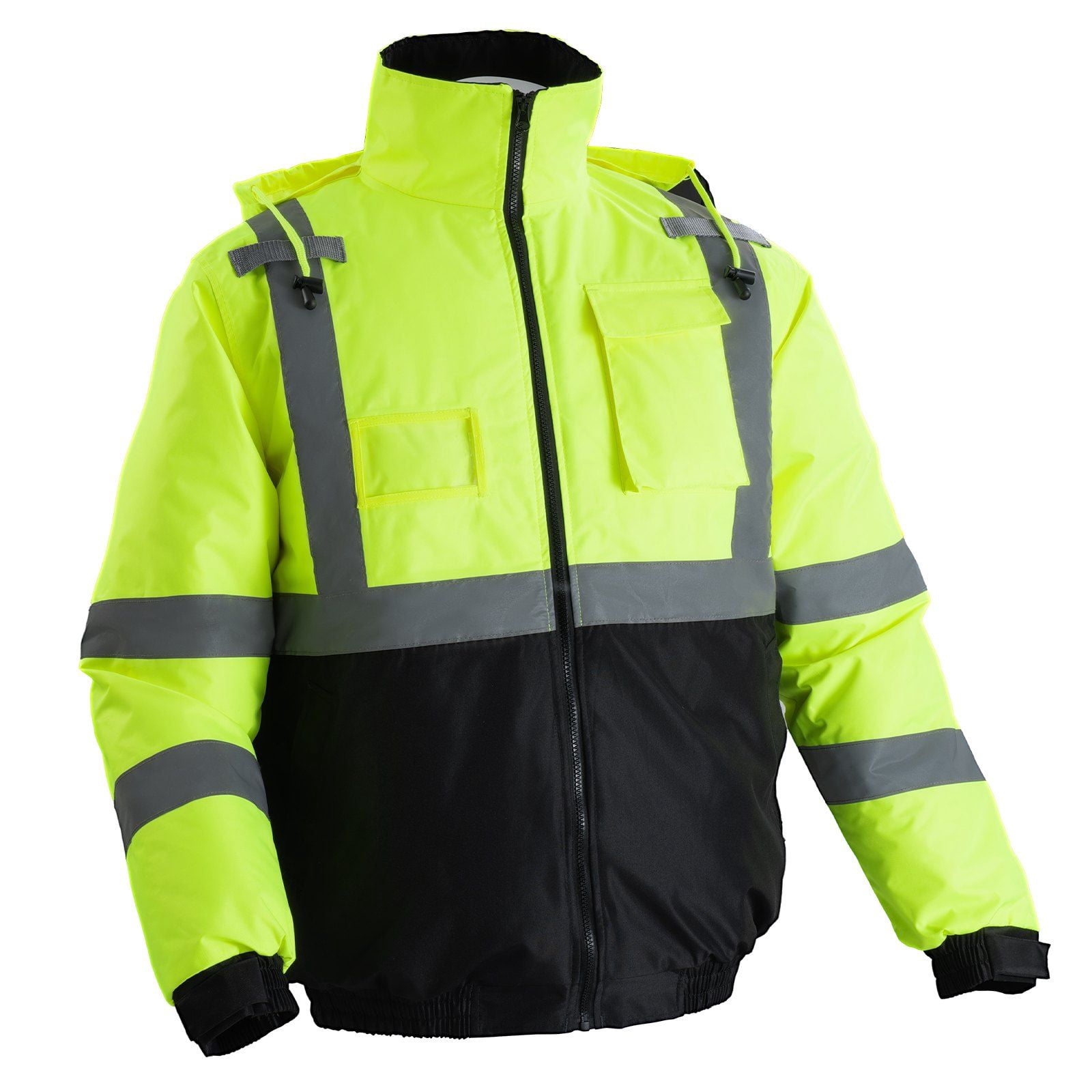 ANSI Class 3 High Visibility Waterproof Jacket, Reflective Rain Coat ...