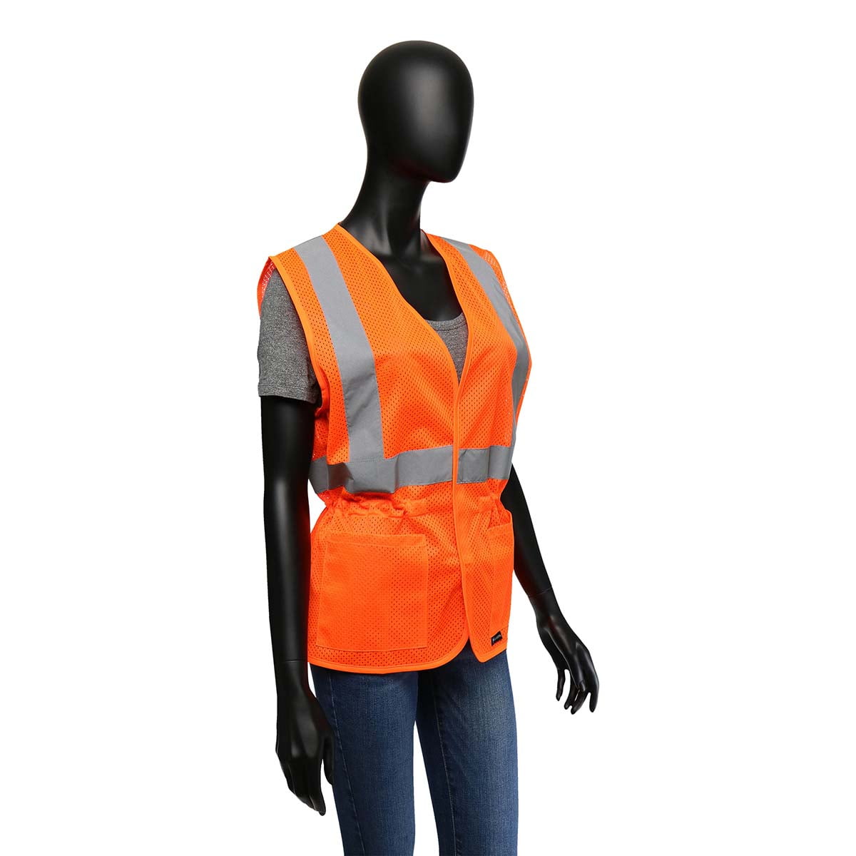 ANSI Class II Ladies Adjustable Vest with 2" Silver Reflective Tape ...