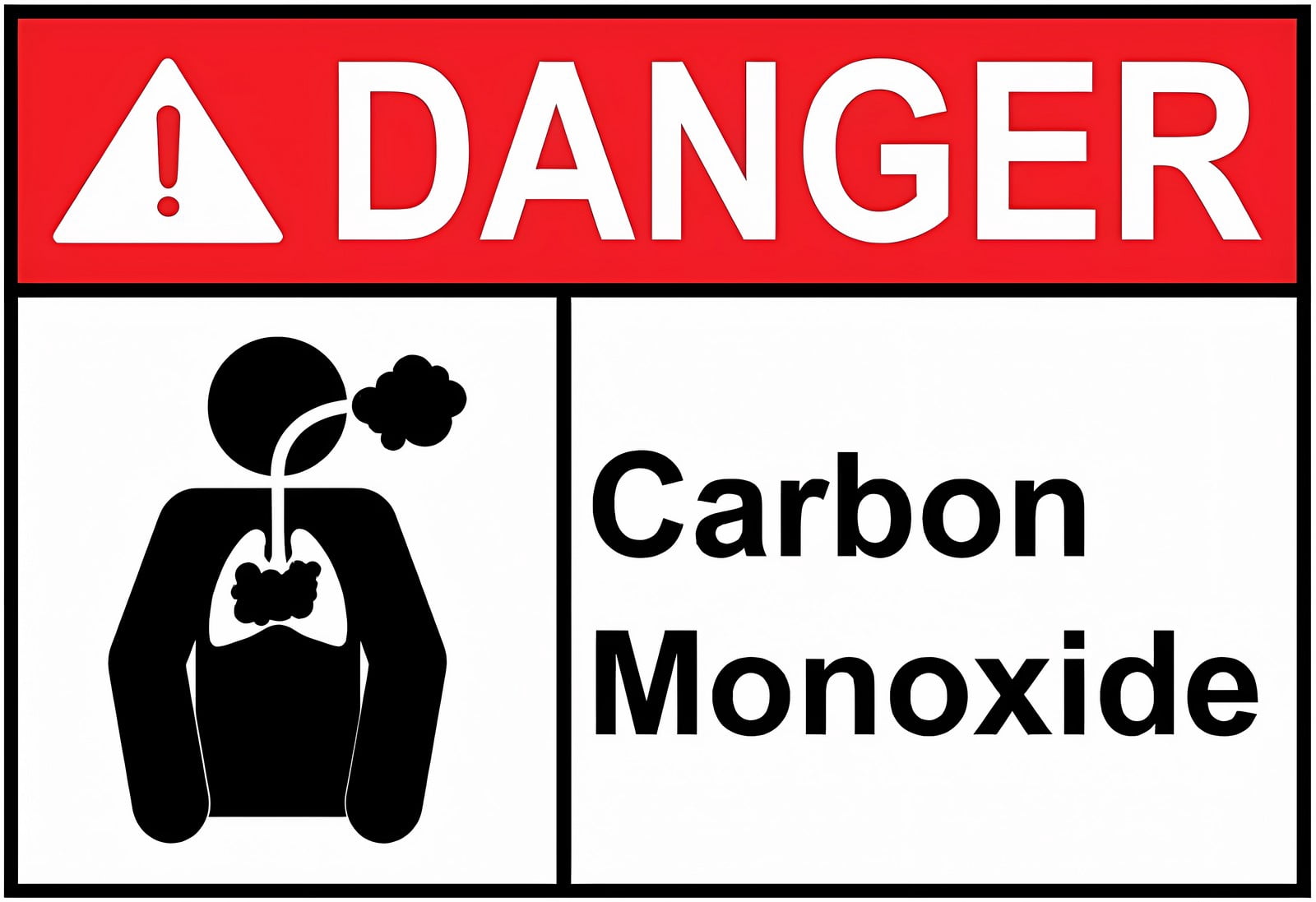 ANSI Danger Carbon Monoxide with Symbol Hazardous Material Safety ...