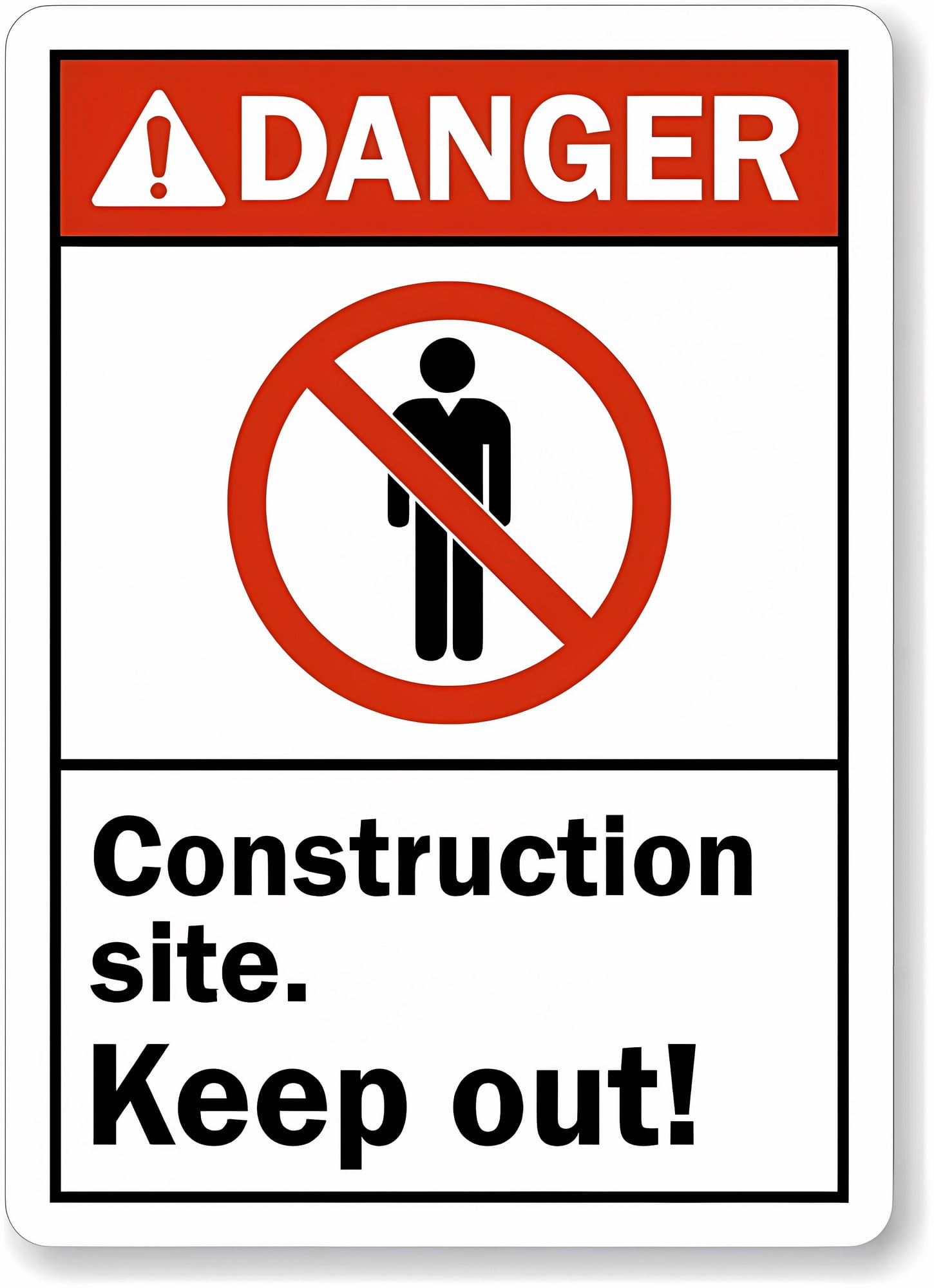 ANSI Danger Construction Site Keep Out Sign - 8"x12" Metal Sign ...