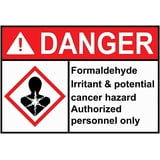 ANSI Danger Formaldehyde Irritant & Cancer Hazard with GHS Symbol ...