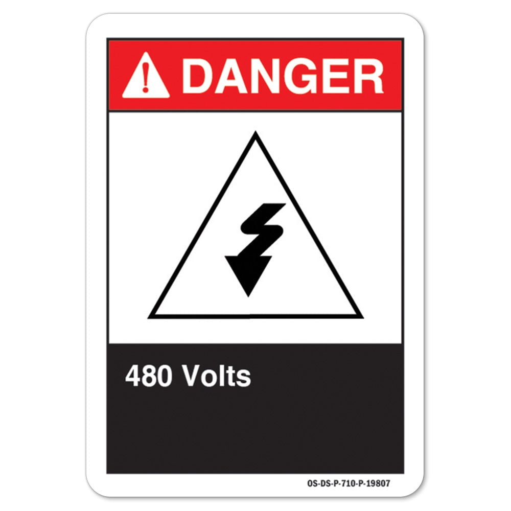 ANSI Danger Sign - 480 Volts | Aluminum Sign | Protect Your Business ...