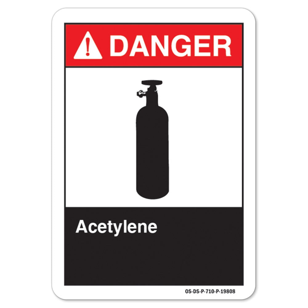 ANSI Danger Sign - Acetylene | Aluminum Sign | Protect Your Business ...