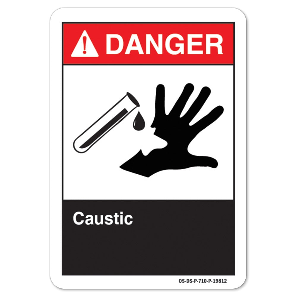 ANSI Danger Sign - Caustic | Plastic Sign | Protect Your Business, Work ...