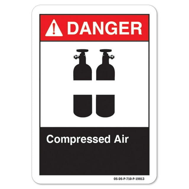 ANSI Danger Sign - Compressed Air | Decal | Protect Your Business, Work ...