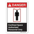 ANSI Danger Sign - Confined Space Authorized Personnel Only | Decal ...