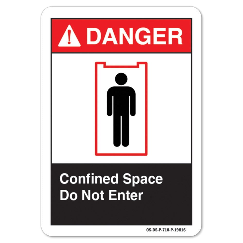 ANSI Danger Sign - Confined Space Do Not Enter | Plastic Sign | Protect ...