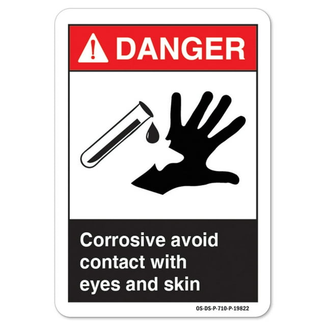 ANSI Danger Sign - Corrosive Avoid Contact With Eyes And Skin | Plastic ...