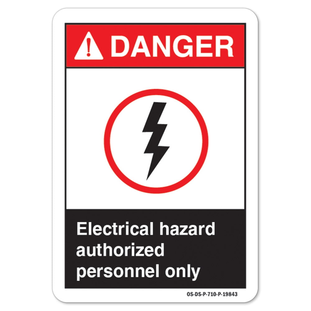 ANSI Danger Sign - Electrical Hazard Authorized Personnel Only | Decal ...